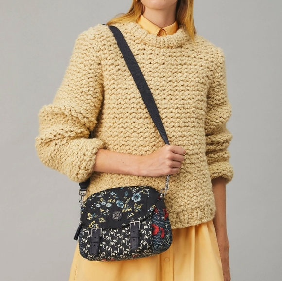 Tory Burch | Bags | Tory Burch Virginia Mixed Print Nylon Messenger Bag ...